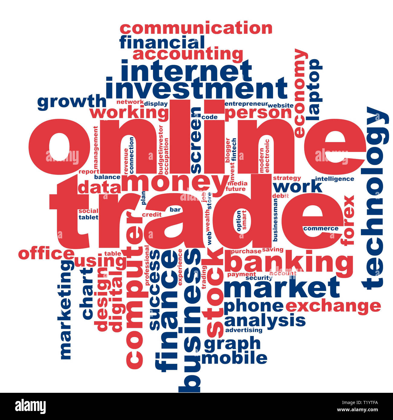 Online trade word cloud concept on white background, 3d rendering Stock ...