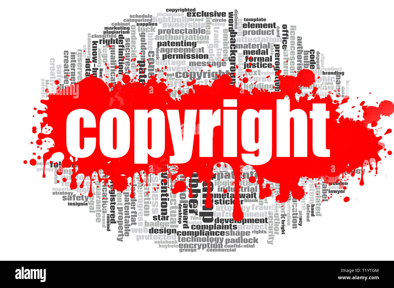 Copyright word cloud concept on white background, 3d rendering Stock ...