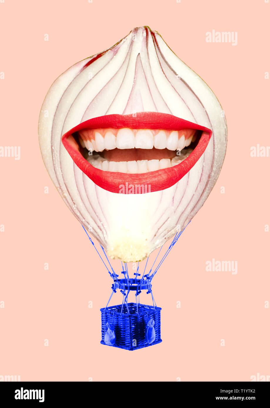 Let's have an adventure. Happy to have a journey. An juicy onion shaped ...
