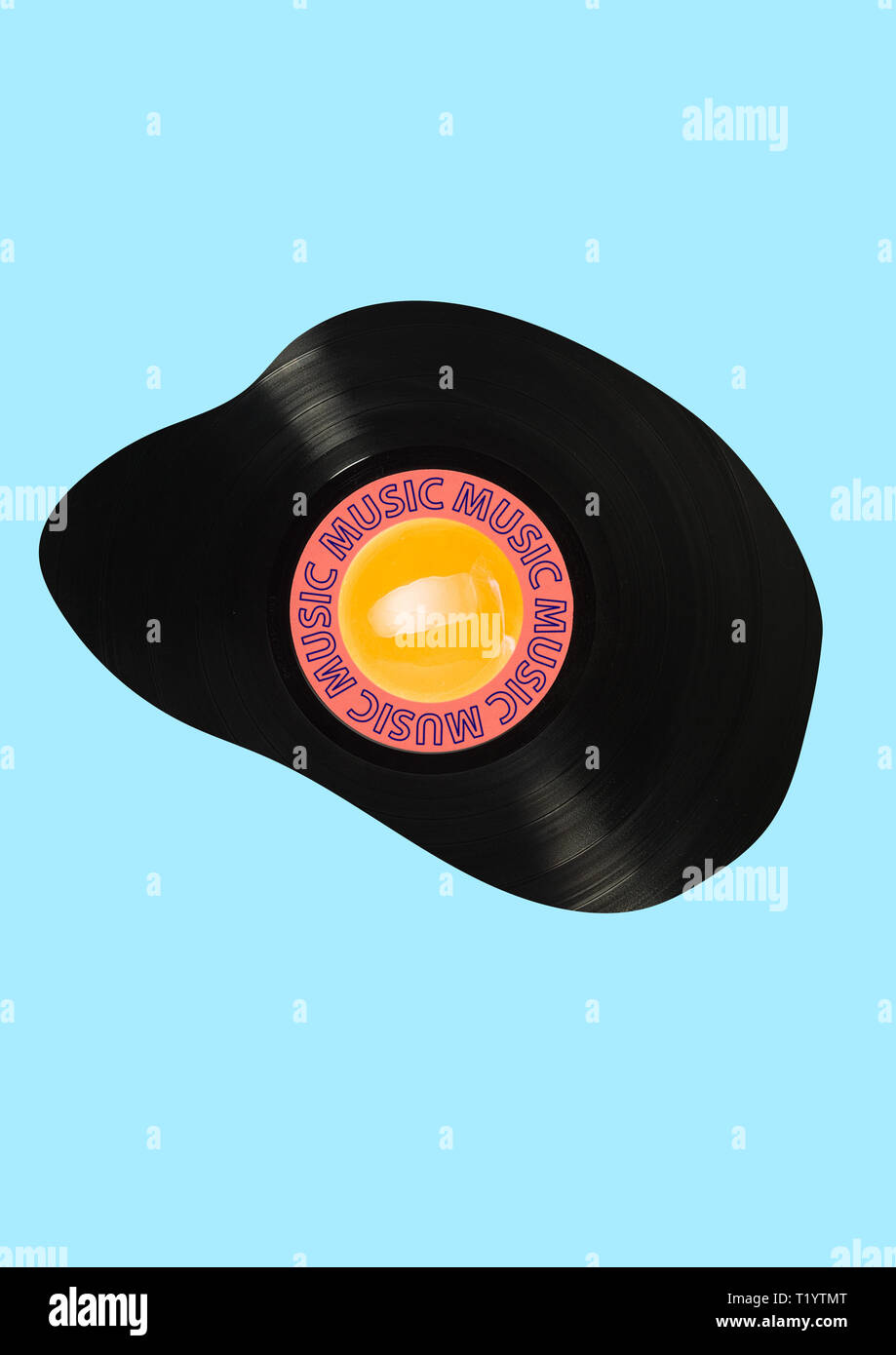 Musical breakfest. Alternative view of food and snack. Delicious music ...