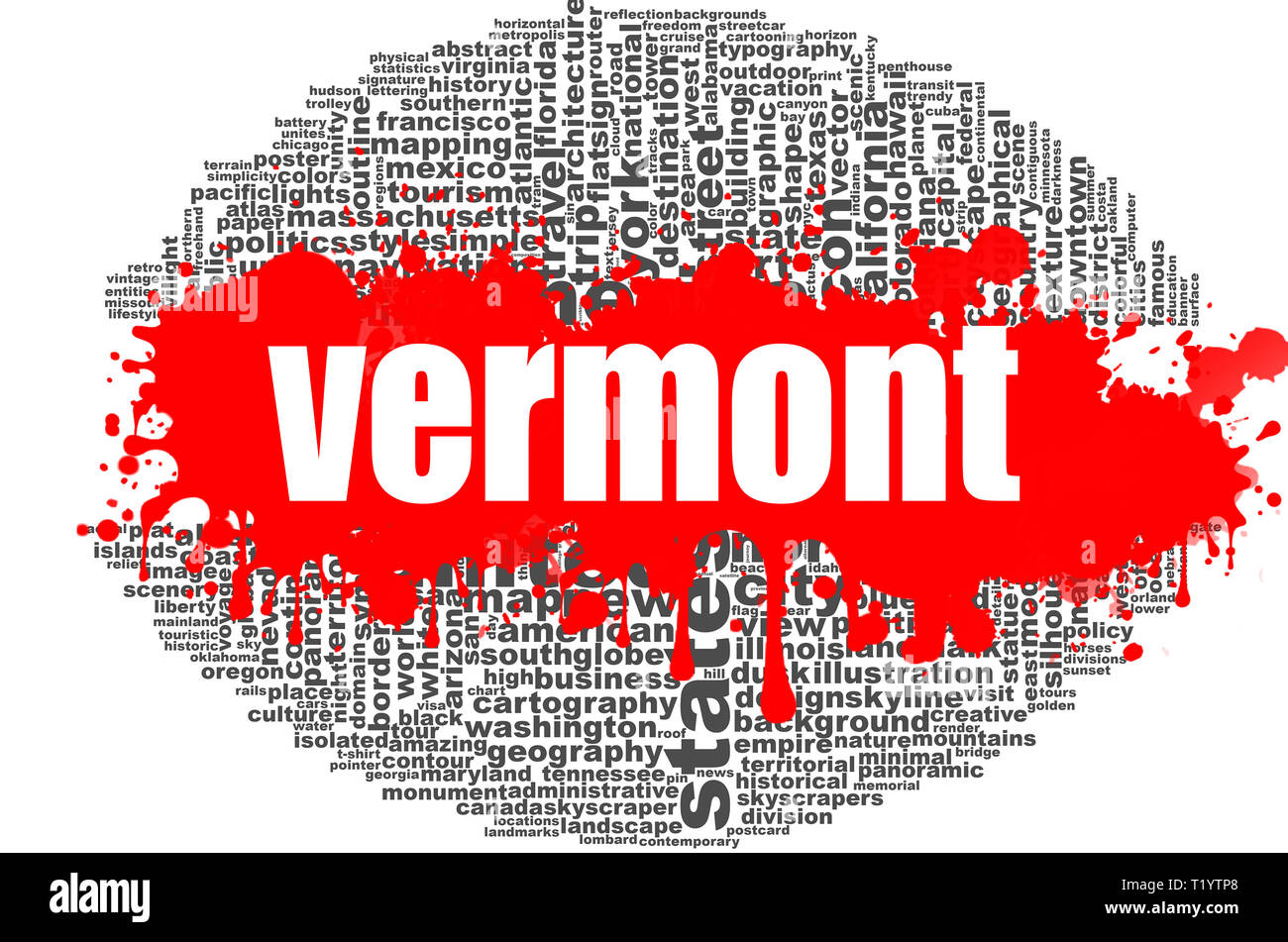 Vermont word cloud design. Creative illustration of idea word lettering ...