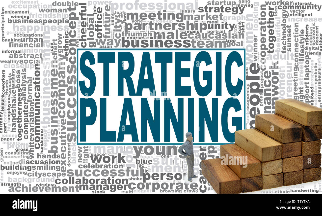 Strategic planning word cloud. Creative illustration of idea word ...