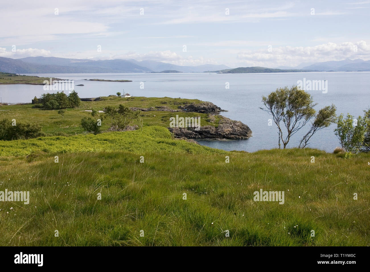 Grass Point the Firth of Lorn and Loch Don Mull Scotland Stock Photo ...