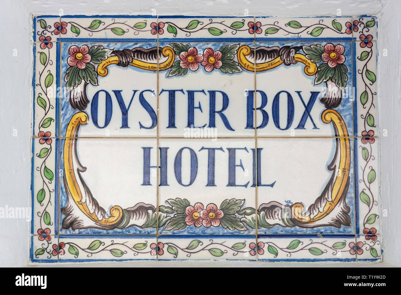 Oyster Box Hotel ceramic entrance sign, Lighthouse Road, Umhlanga Rocks ...