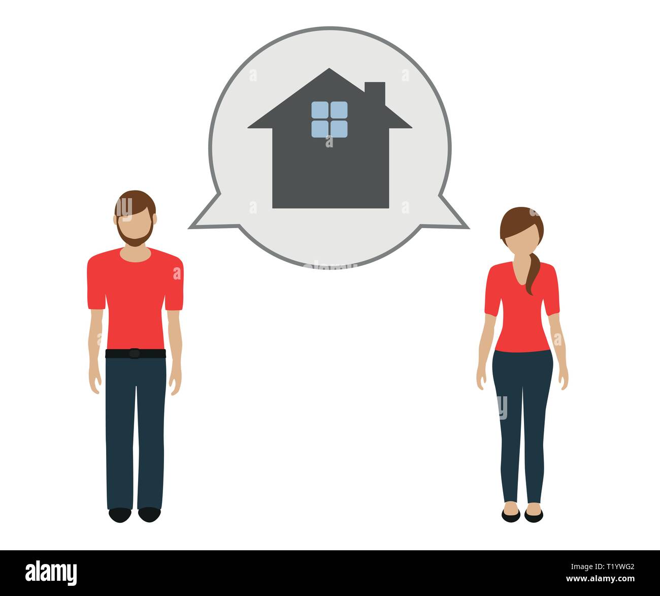 Couple man woman home Stock Vector Images - Alamy