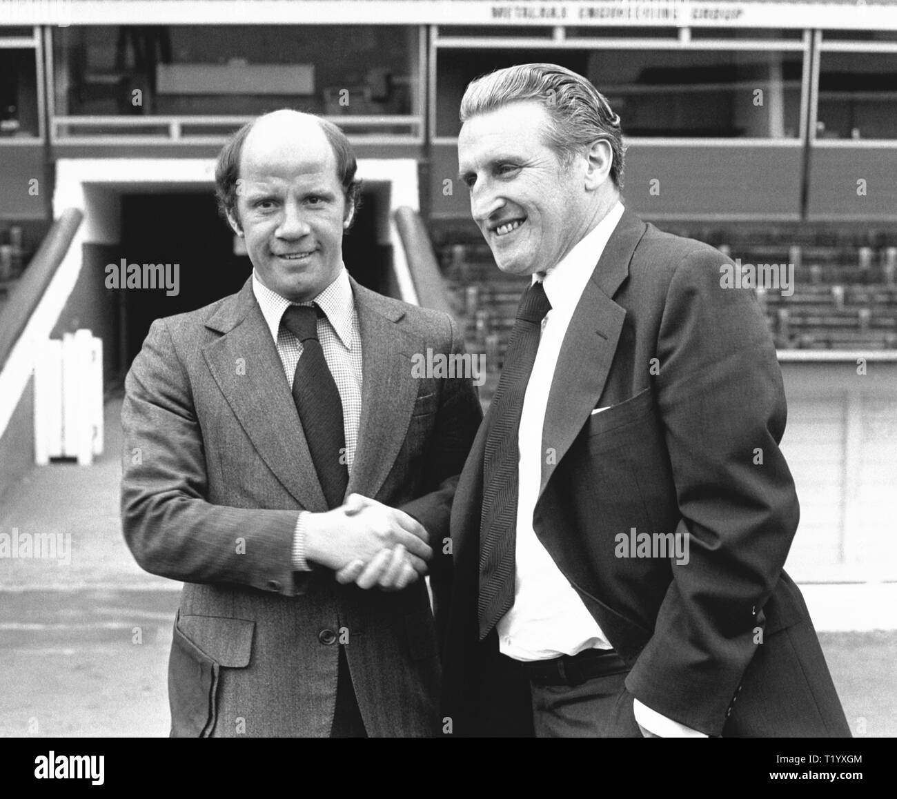 Birmingham City's new manager Jim Smith (l) shakes hands with his ...