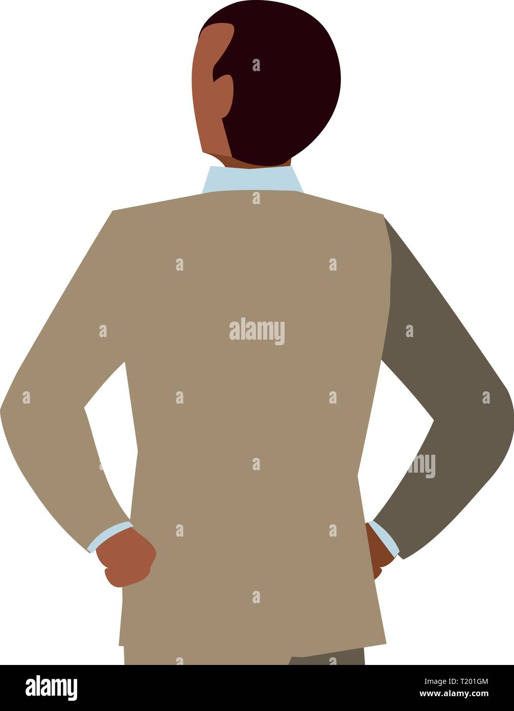 elegant businessman back avatar character vector illustration design ...