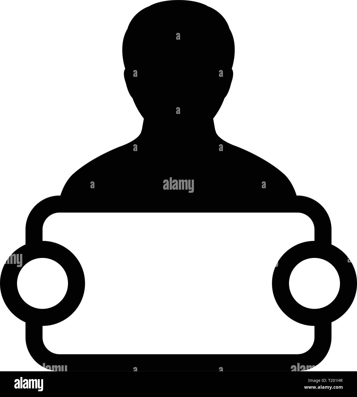 Advertising icon vector male person profile avatar symbol with ...