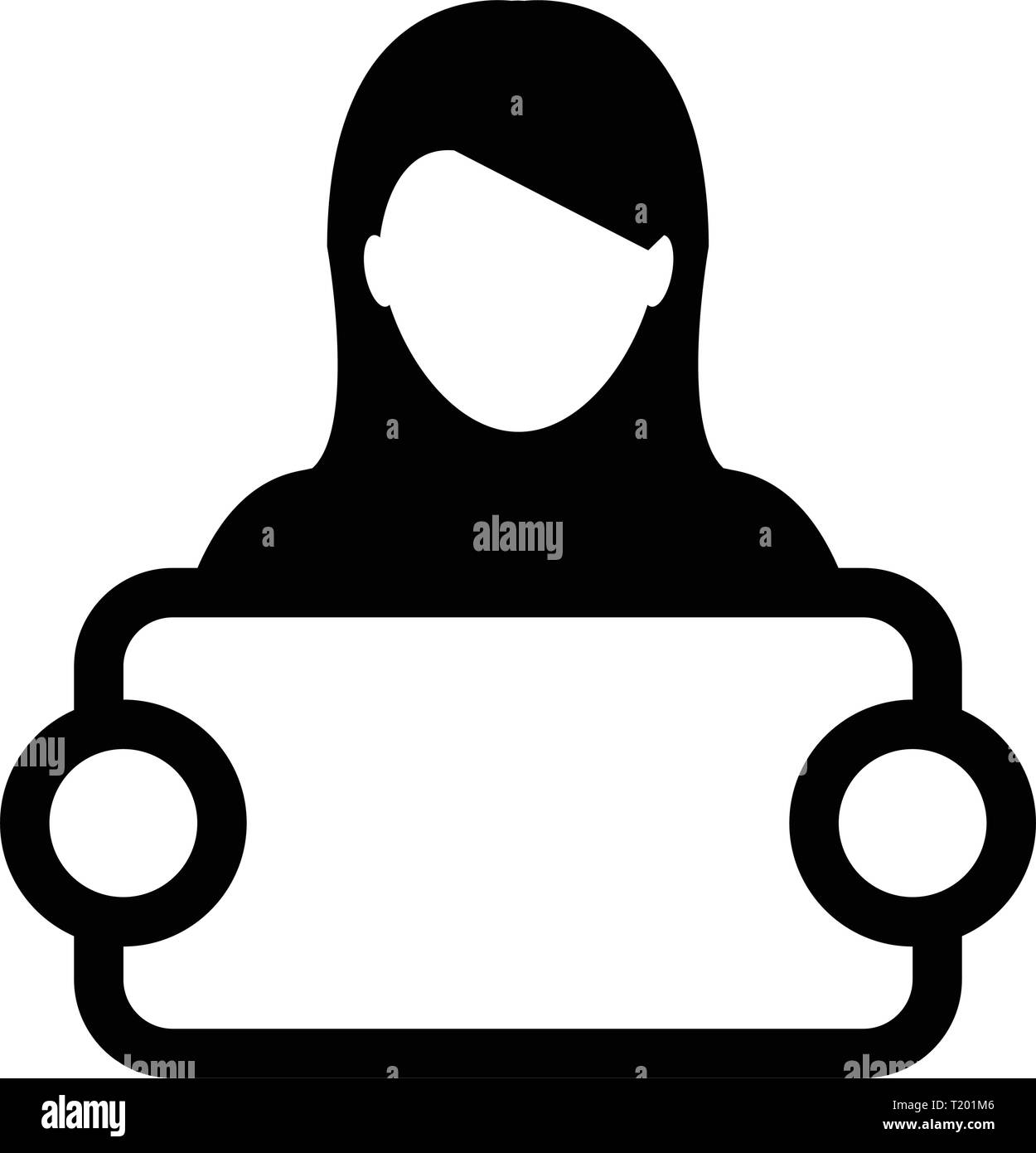Communication icon vector female person profile avatar symbol with ...