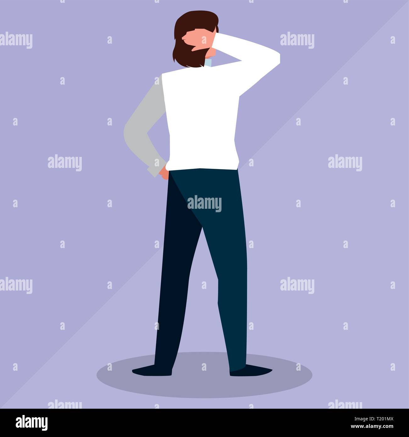 elegant businessman back avatar character vector illustration design ...
