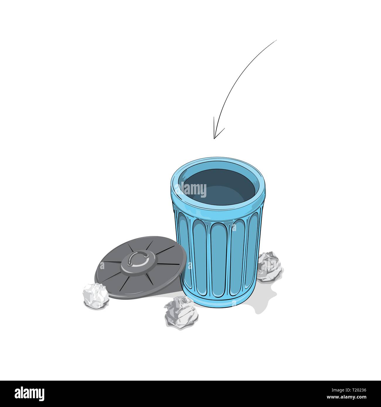 Throwing crumpled paper into dustbin Stock Vector Image & Art - Alamy