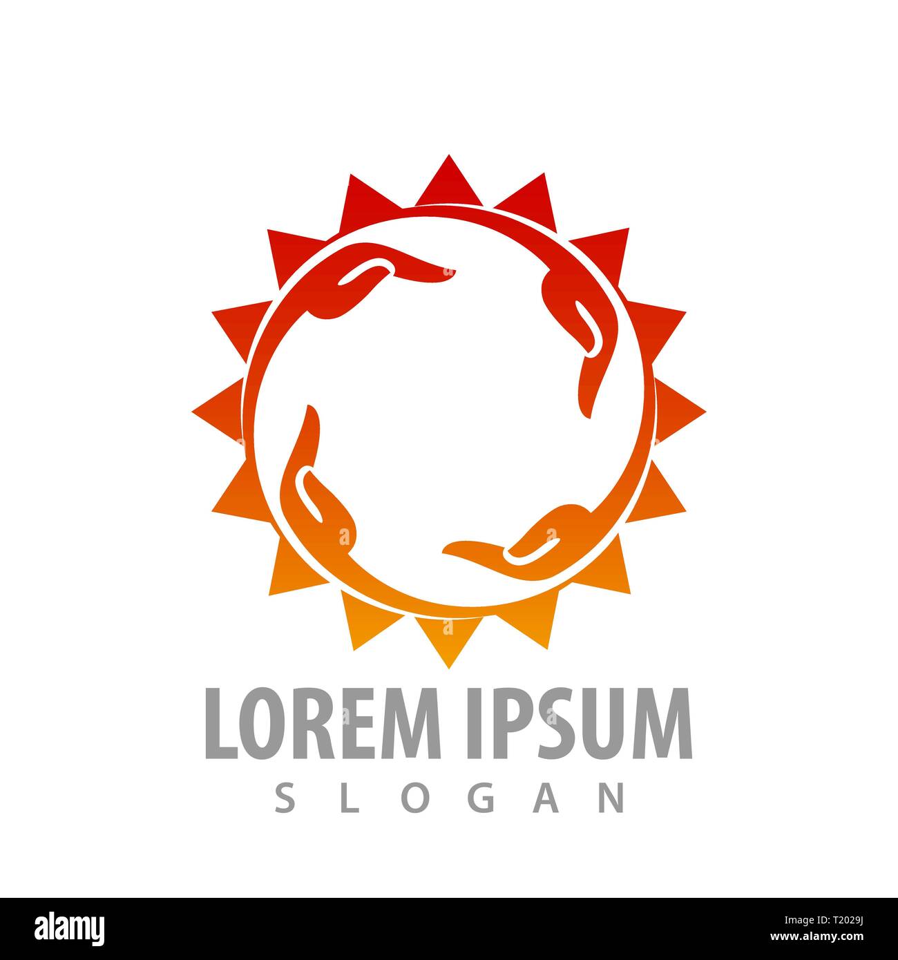 Rotate hand on sunlight concept design. Symbol graphic template element ...