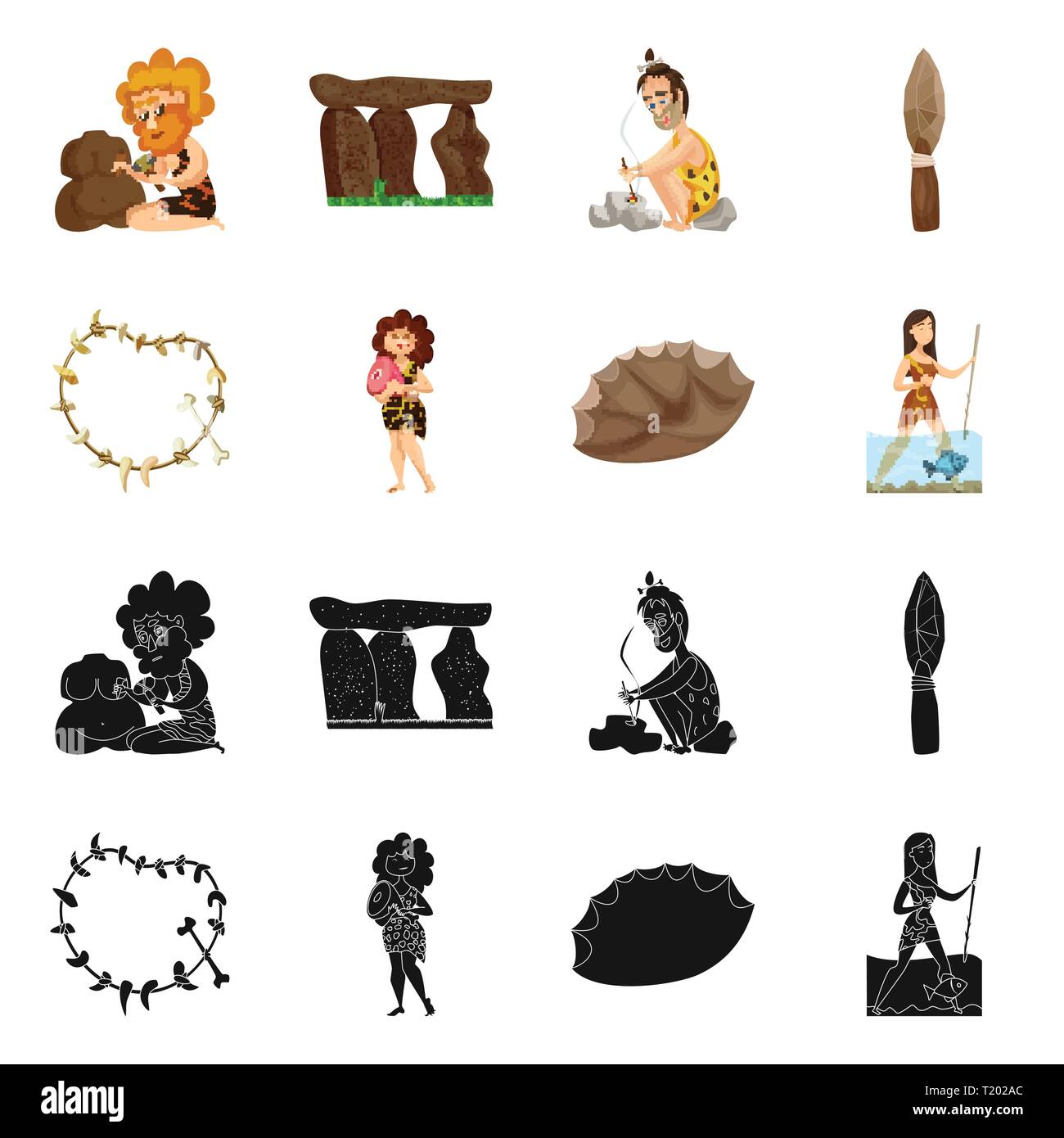 Vector design of evolution and prehistory icon. Set of evolution and ...