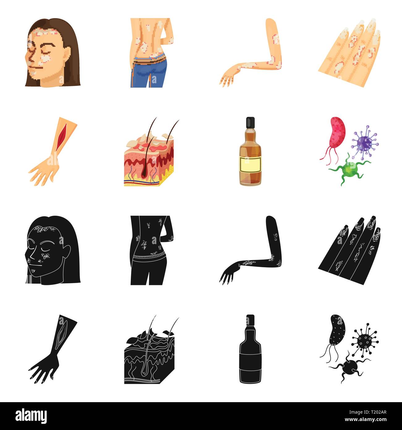 Vector illustration of medical and pain logo. Set of medical and ...