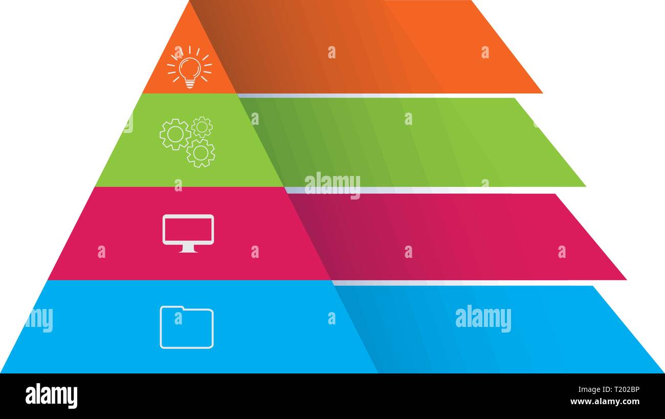 pyramid and colors tech infographics vector illustration design Stock ...