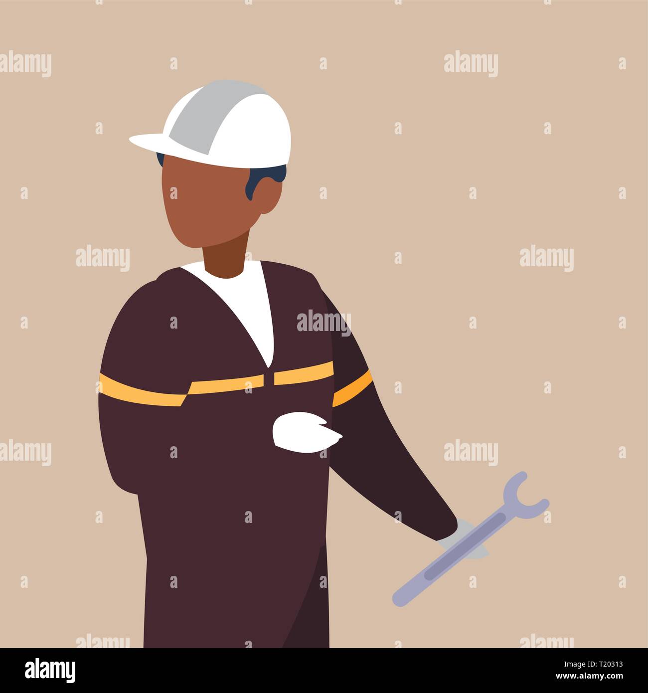 industrial worker black avatar character vector illustration design ...