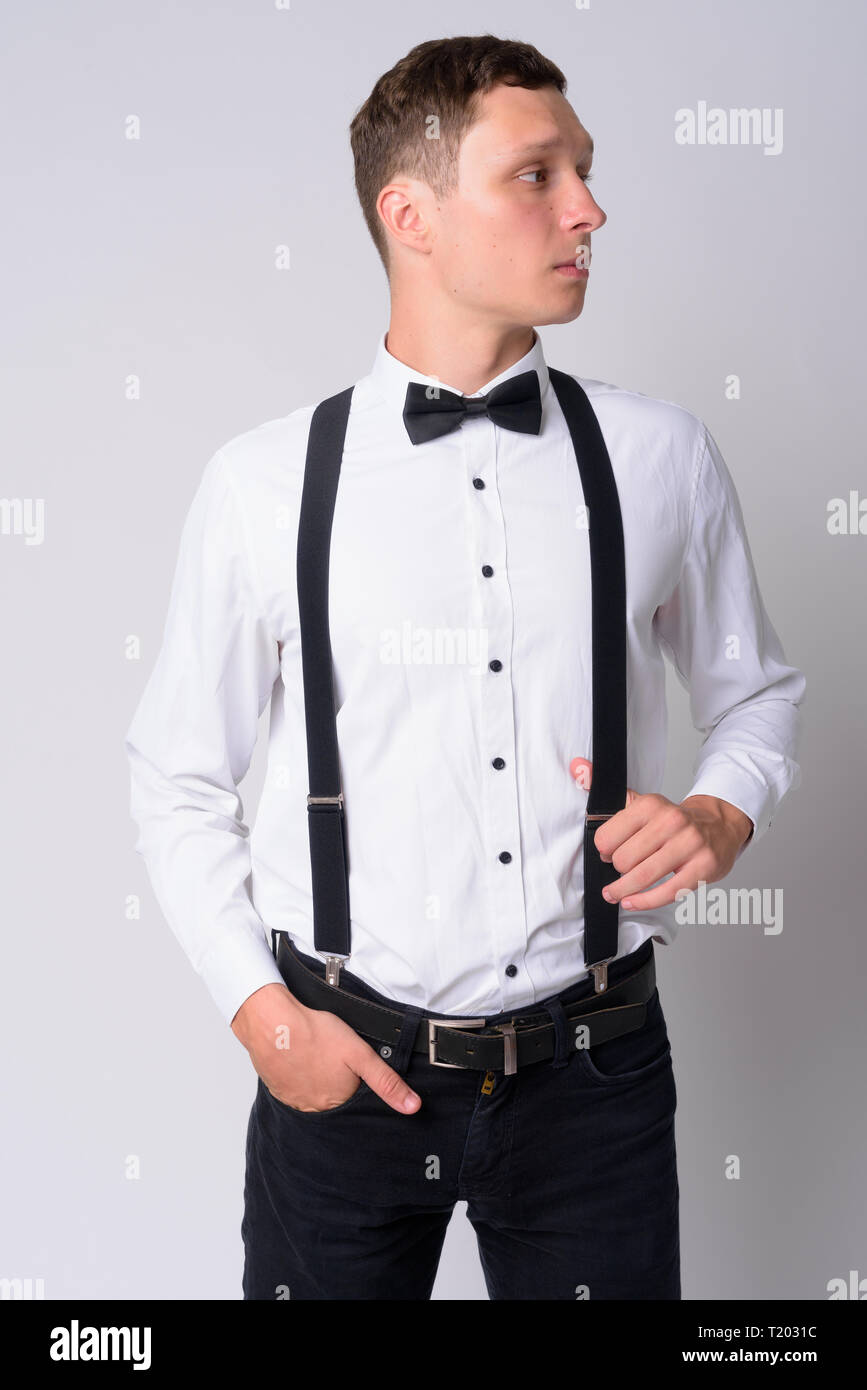 Portrait suit tie bow tie profile hi-res stock photography and images ...