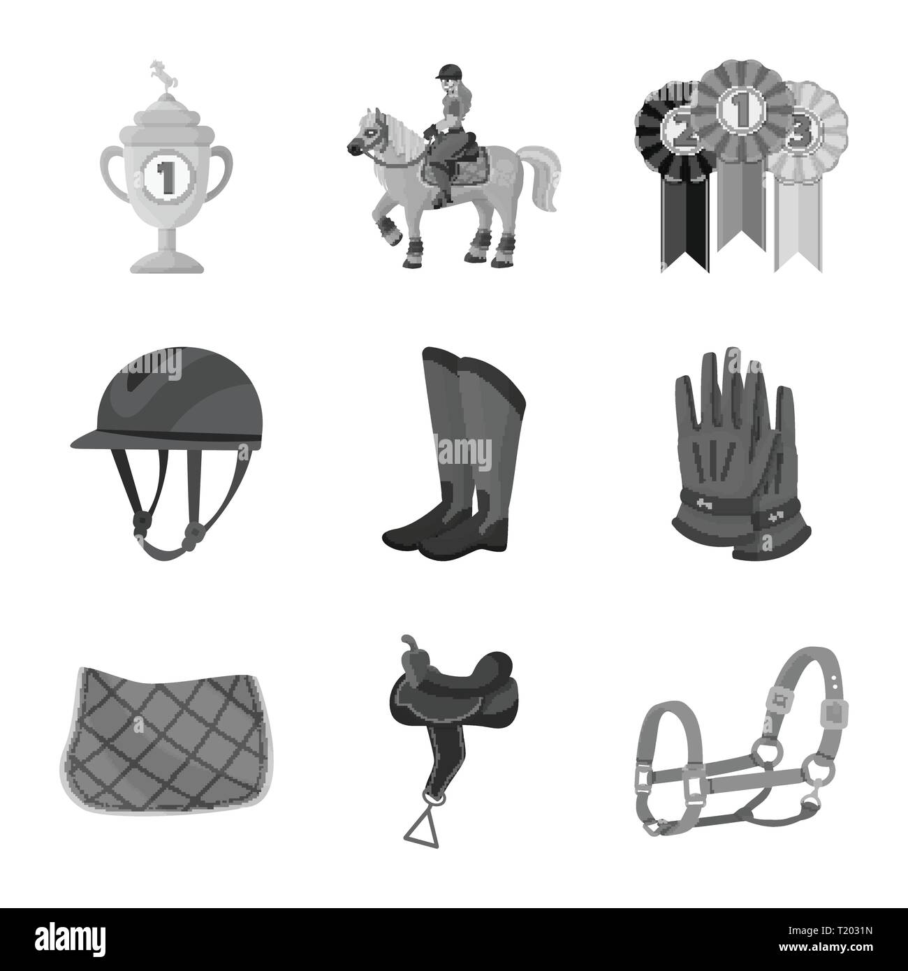 Isolated object of race and horse sign. Collection of race and racing ...