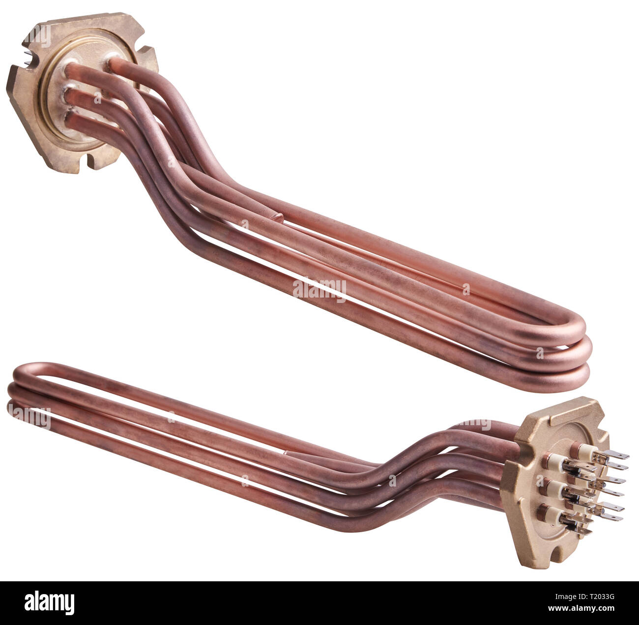 Heating elements for coffee machines isolated on white background Stock ...