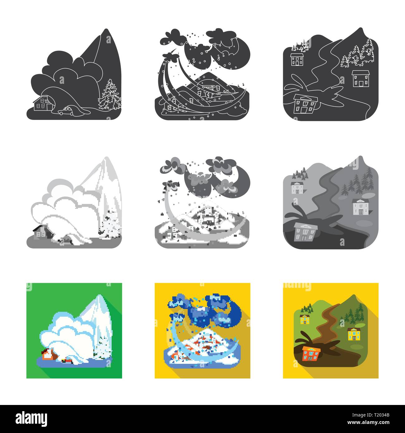 Isolated object of weather and distress icon. Set of weather and crash ...