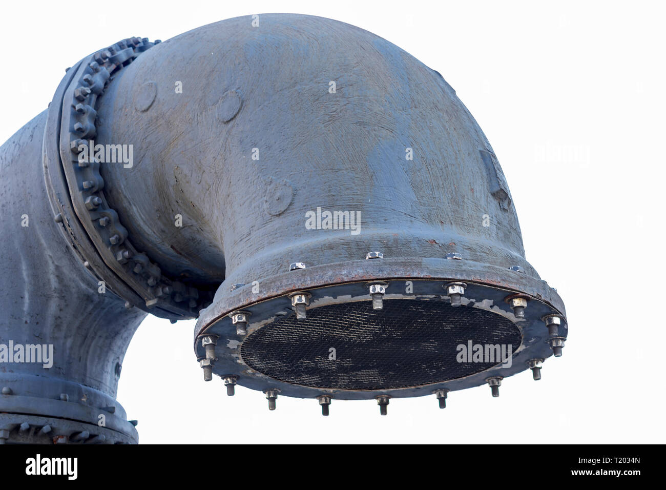 Big grey metal pipe - isolated Stock Photo - Alamy