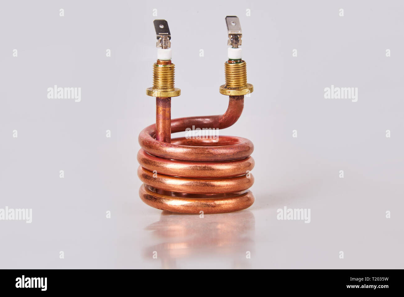 Heating elements for coffee machines isolated on white background Stock ...