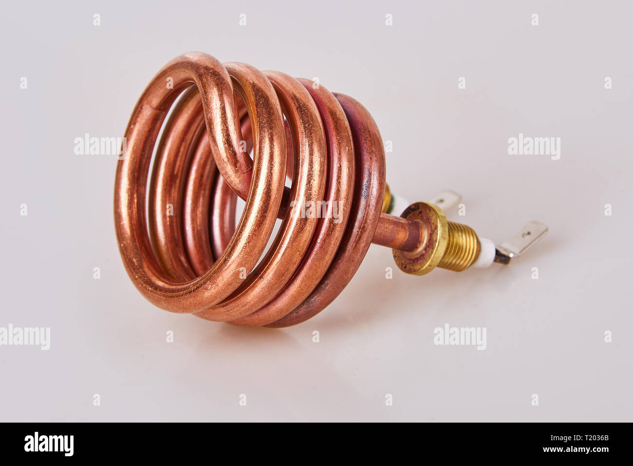 Heating elements for coffee machines isolated on white background Stock ...