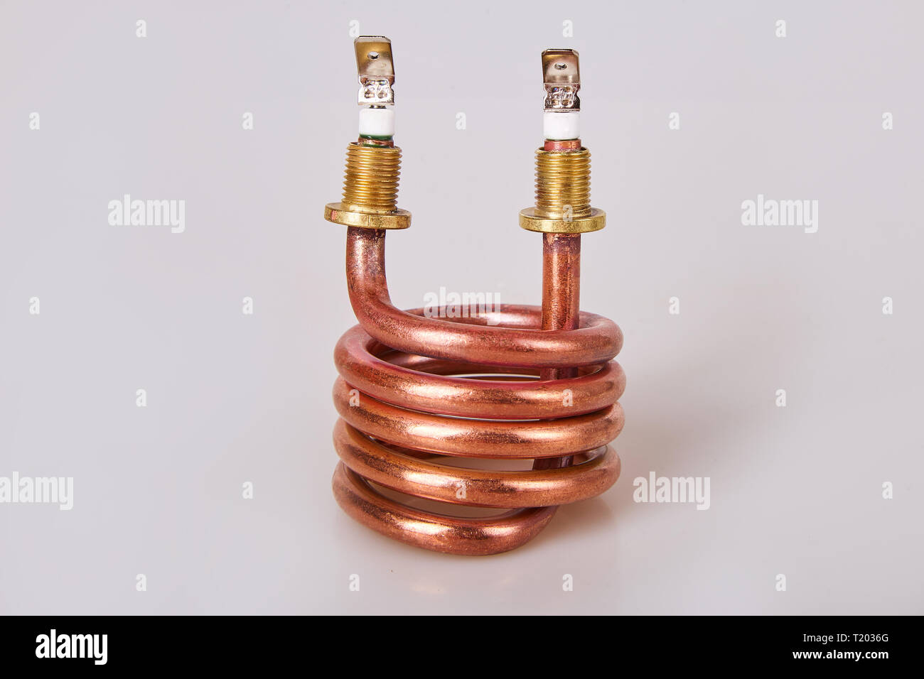 Heating elements for coffee machines isolated on white background Stock ...