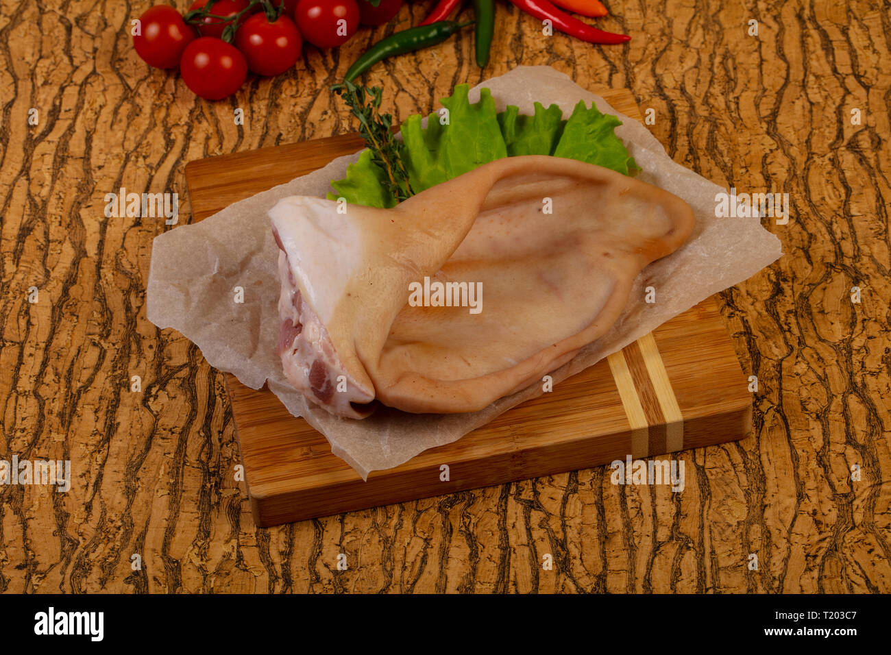 Raw pork ear for cooking Stock Photo - Alamy