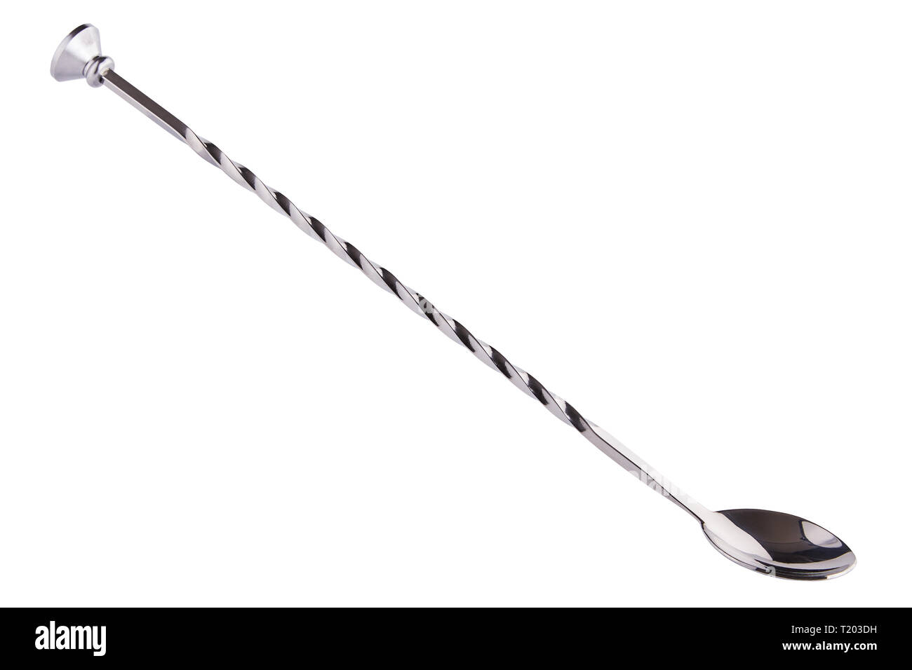 Cocktail spoon isolated on white background. Barista kit. Tools of the ...