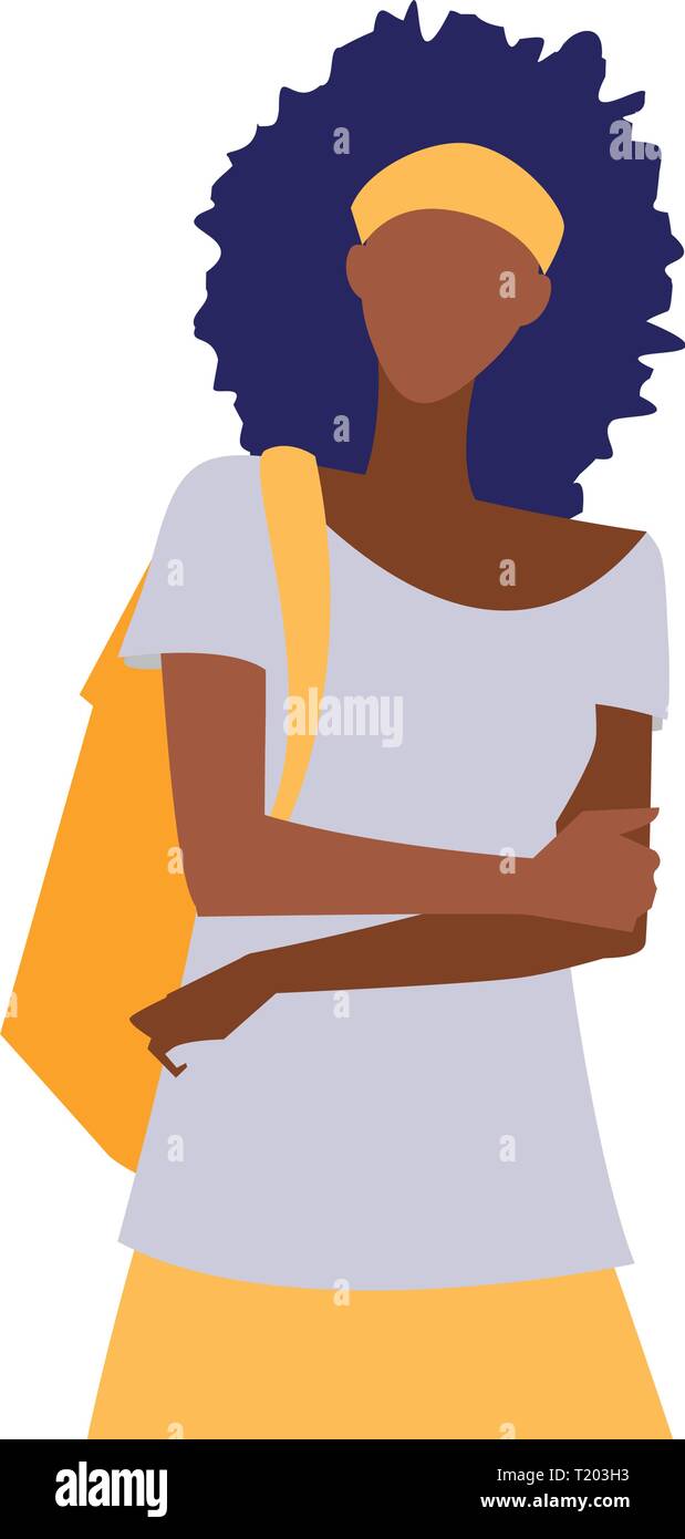 young black girl student modeling vector illustration design Stock ...