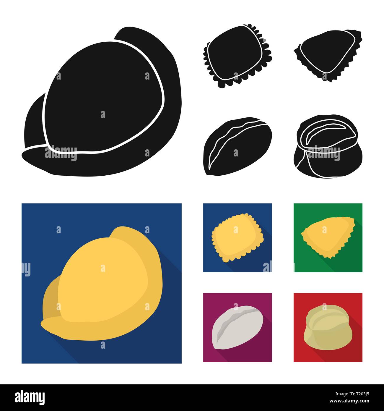 Vector design of products and cooking icon. Set of products and ...