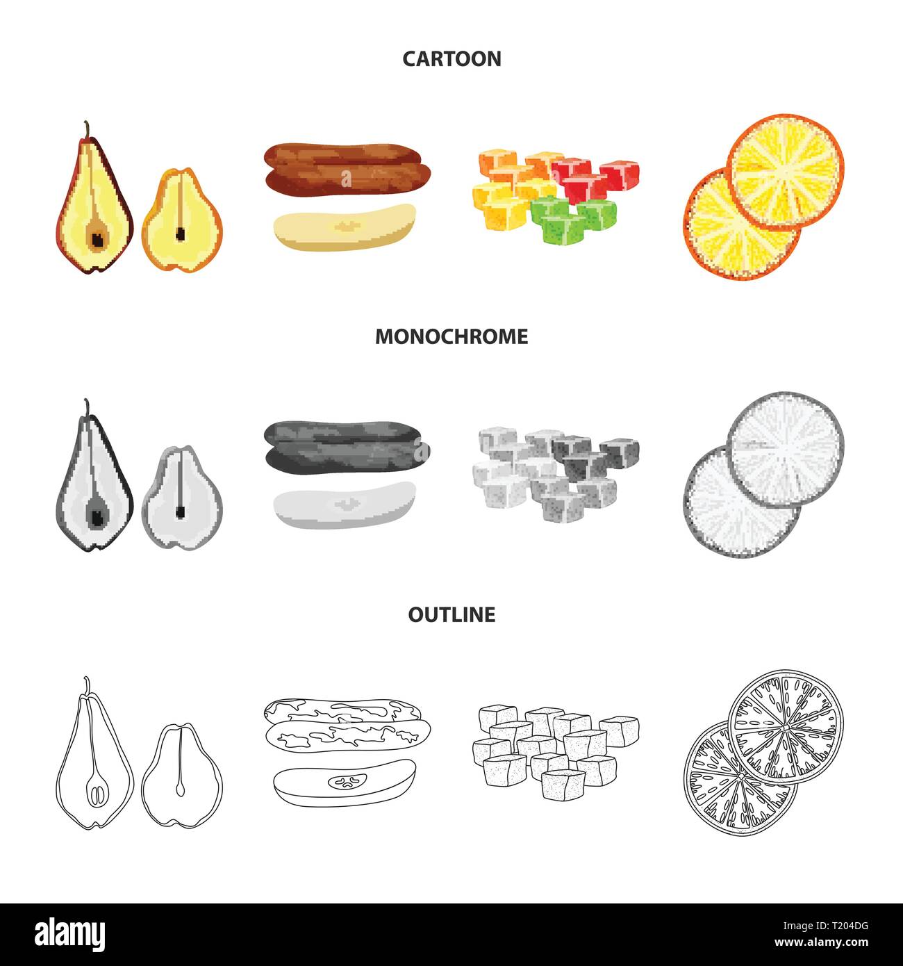 Vector design of food and raw icon. Collection of food and nature stock ...