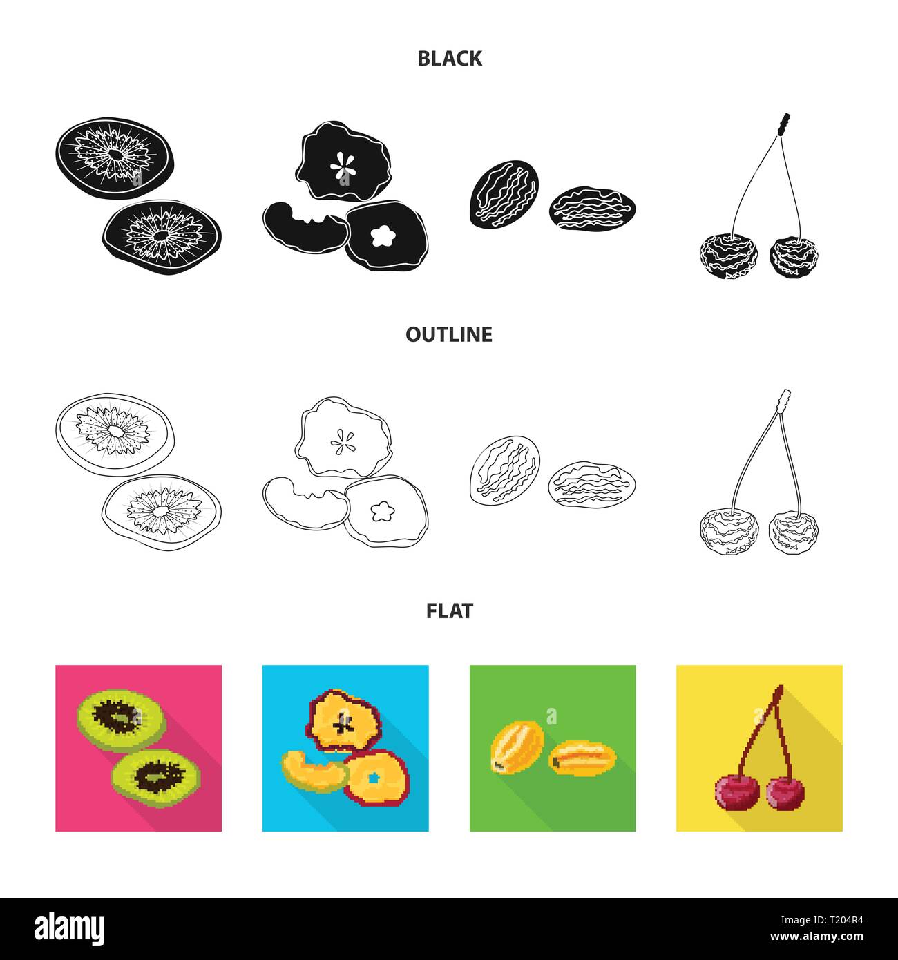Vector design of food and raw symbol. Collection of food and nature ...