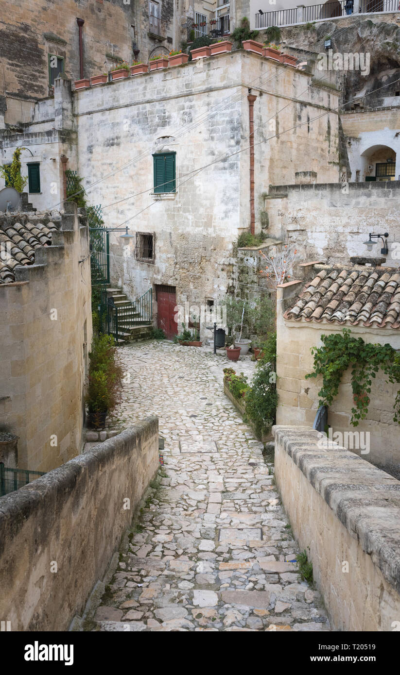 The Sassi of matera, ancient town, matera landscape by day, details of ...