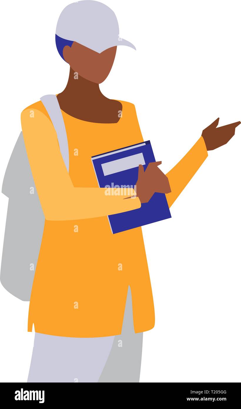 young black boy student modeling vector illustration design Stock ...