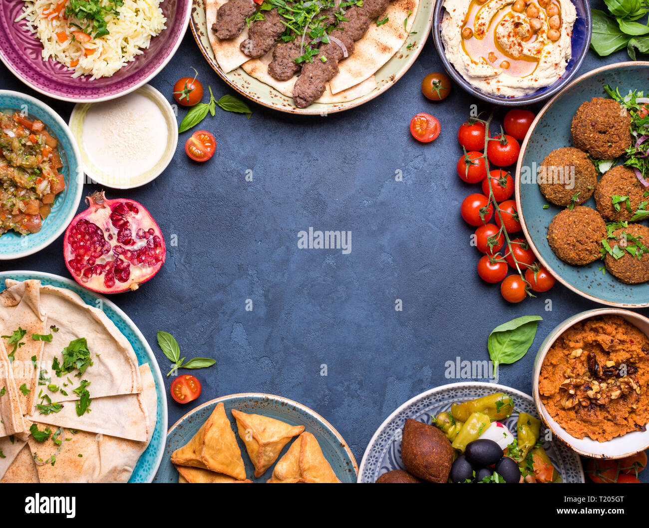 Arabic dishes background Stock Photo - Alamy