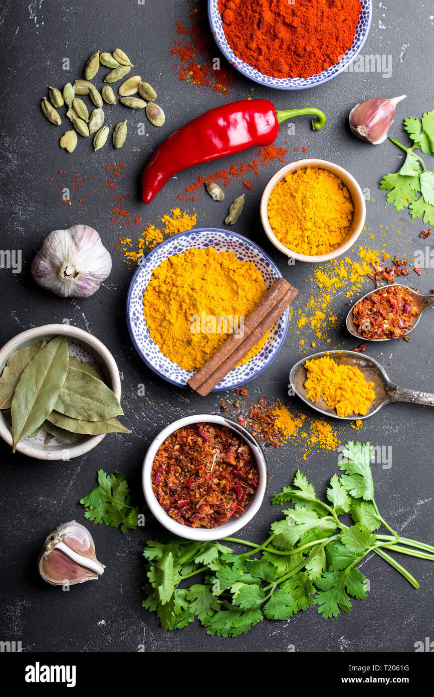 Indian food cooking background Stock Photo - Alamy