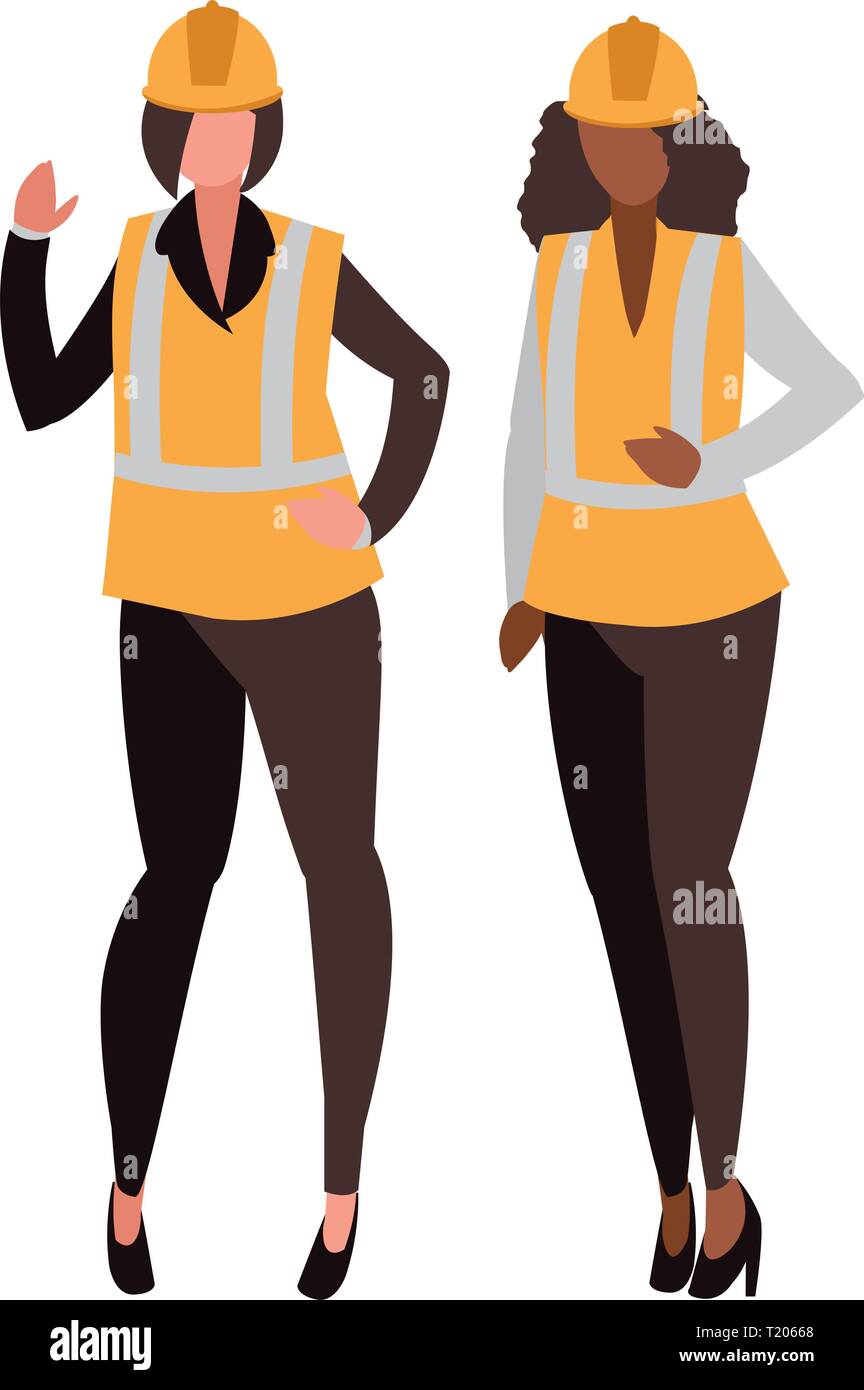 female industrial workers characters vector illustration design Stock ...
