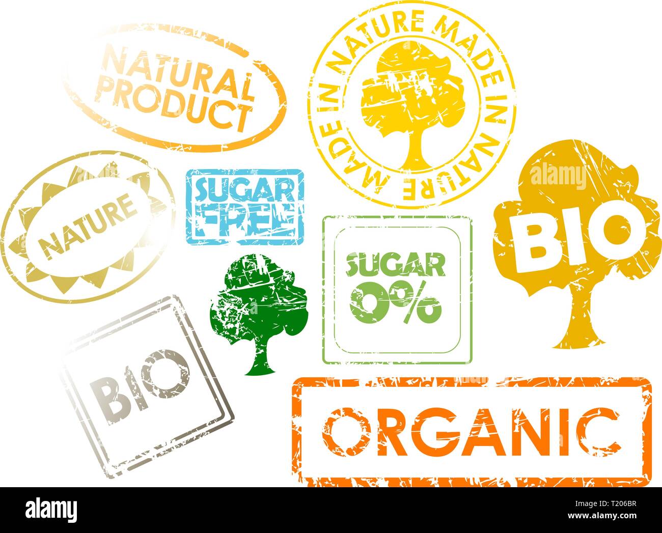 Set of stamps for organic, fresh, healthy, bio food Stock Vector Image ...