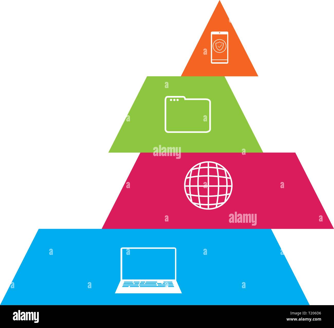 pyramid and colors tech infographics vector illustration design Stock ...