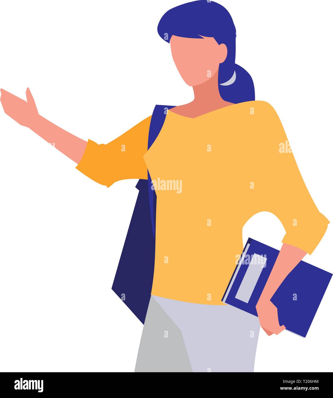 young girl student modeling vector illustration design Stock Vector ...