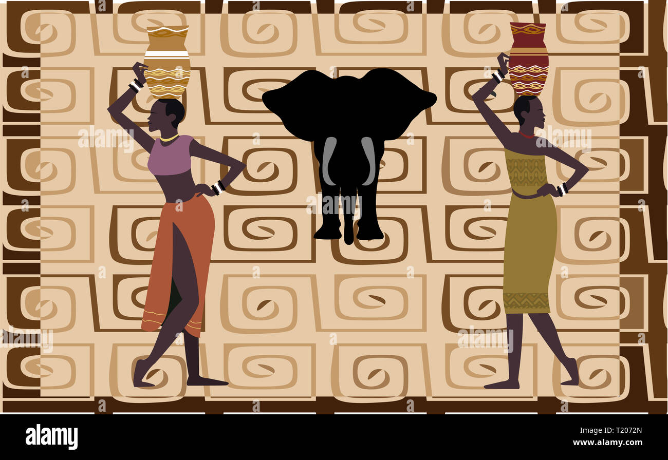 African women Pattern Illustration Stock Photo - Alamy