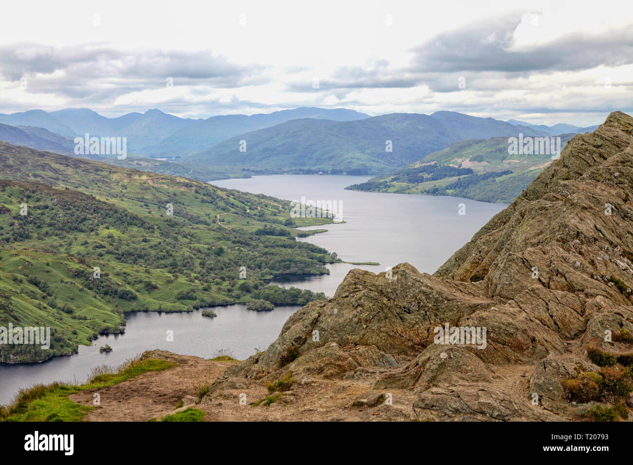 View on Loch Katrine from top of Ben Aan Stock Photo - Alamy
