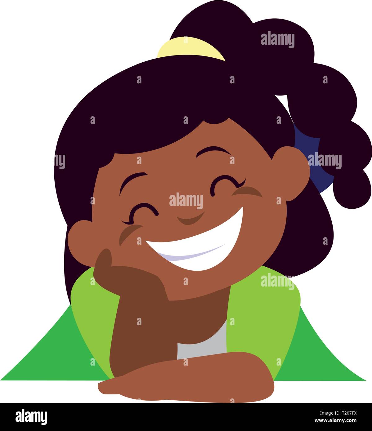 happy little black girl character vector illustration design Stock ...