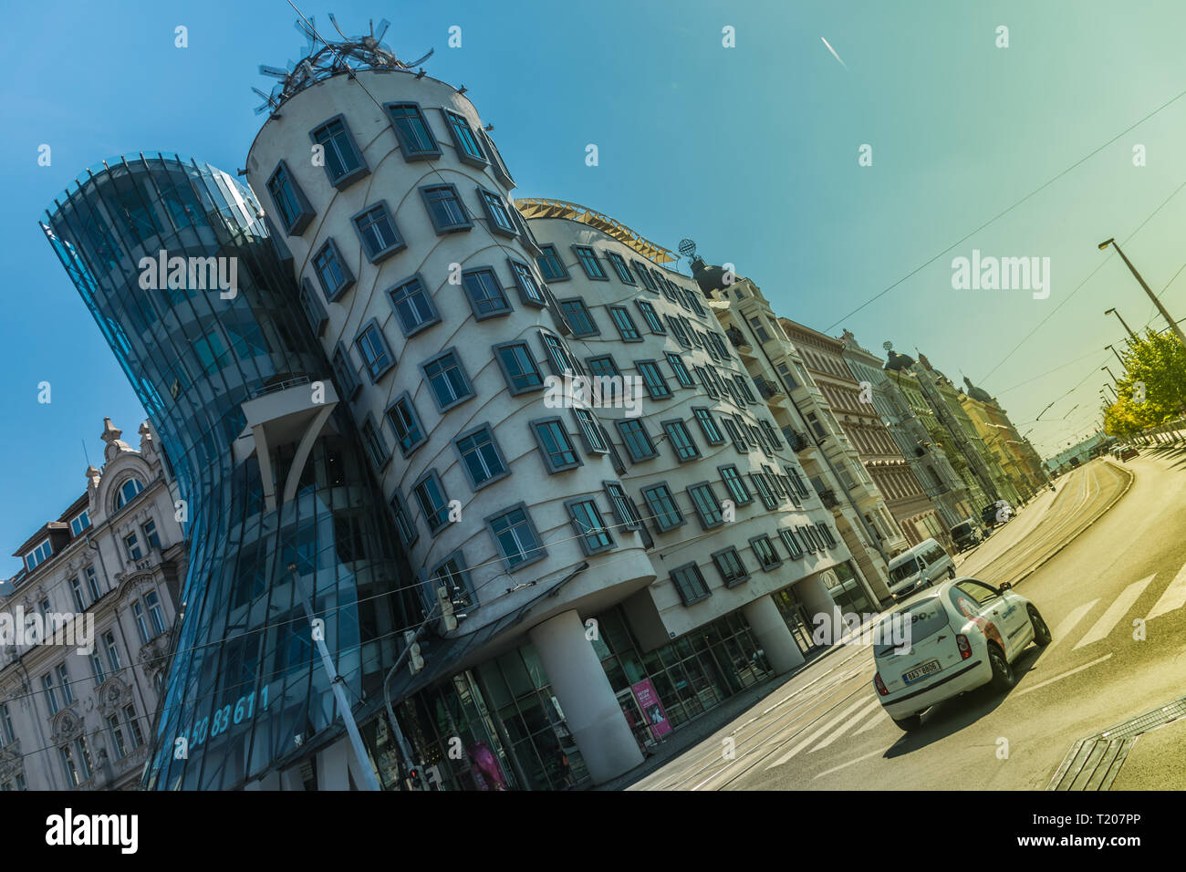 Prague, Czech Republic - September , 17, 2019: Modern building, also ...