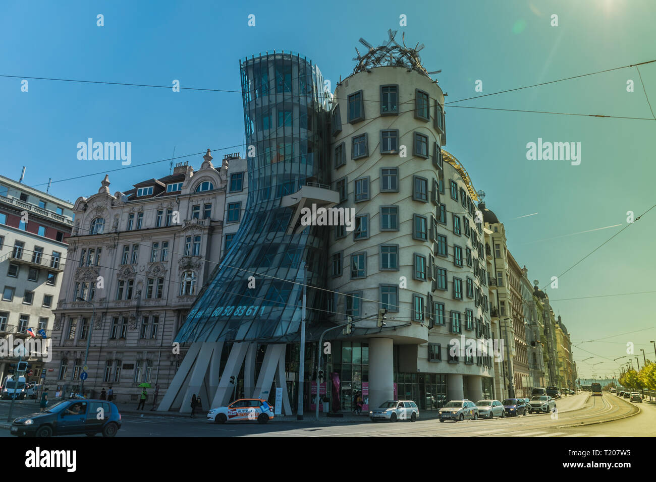 Prague, Czech Republic - September , 17, 2019: Modern building, also ...