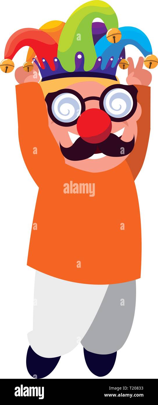 happy little boy with mask crazy vector illustration design Stock ...