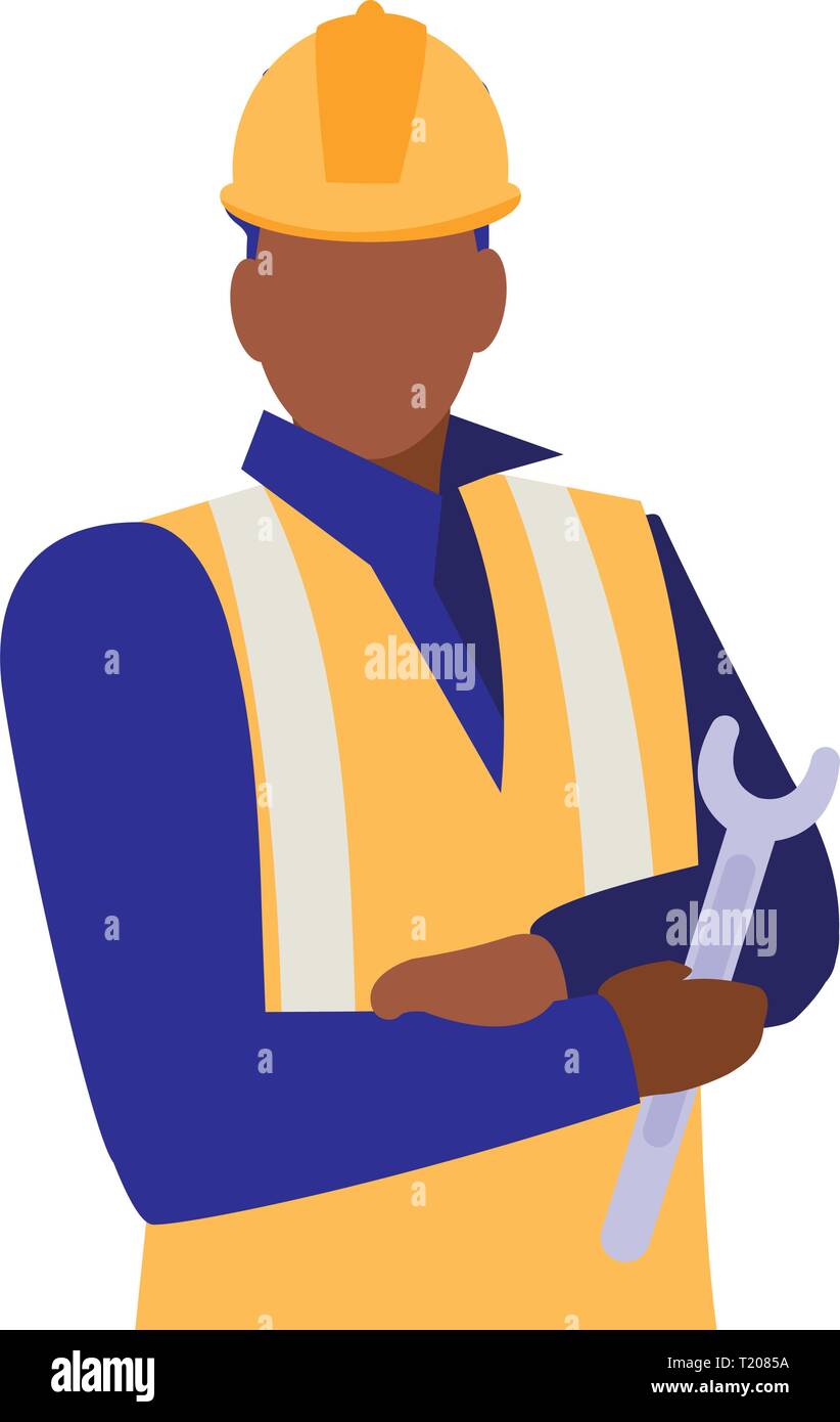 industrial worker black avatar character vector illustration design ...