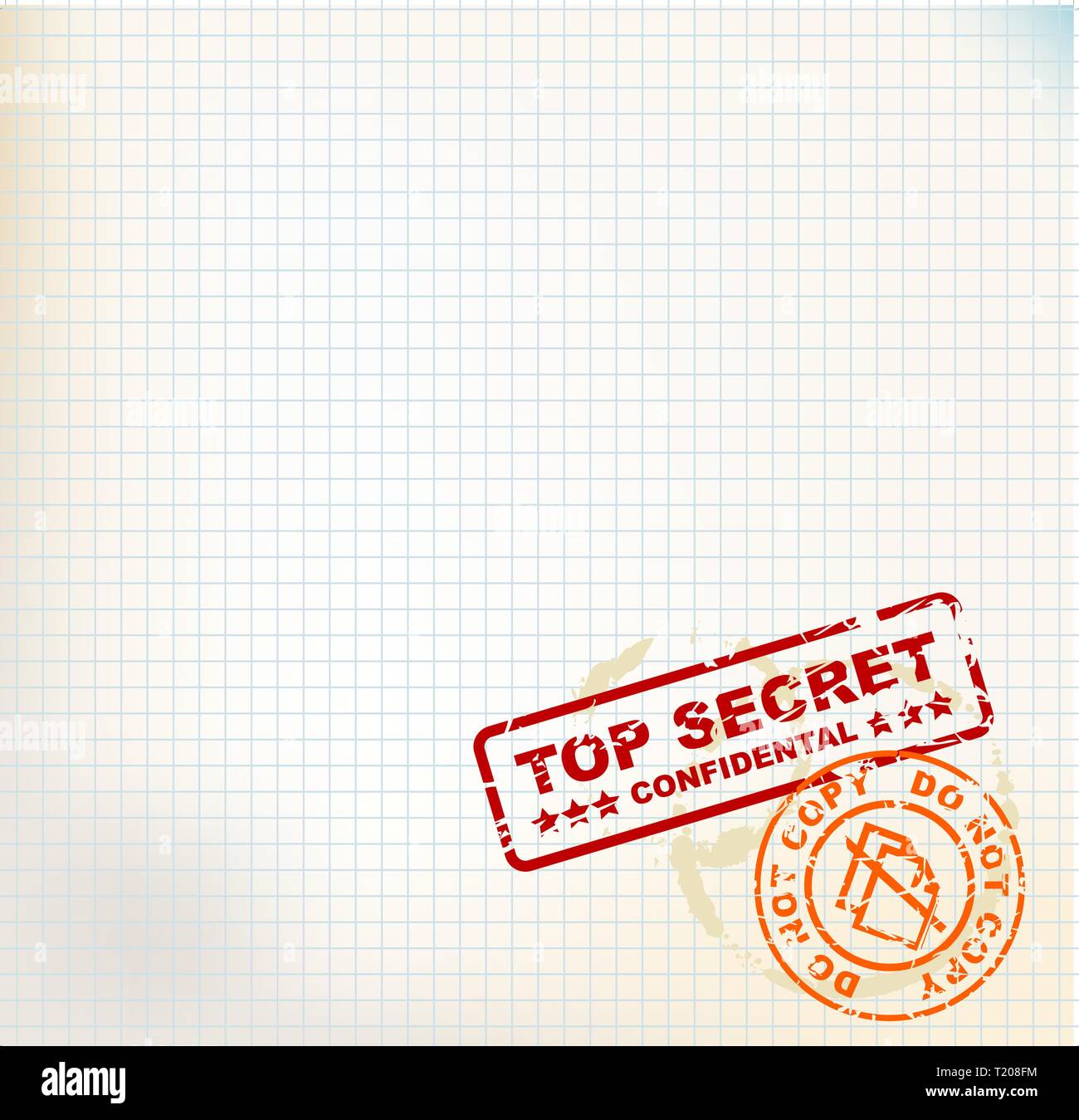 Squared paper with Top Secret stamps and place for your text Stock ...